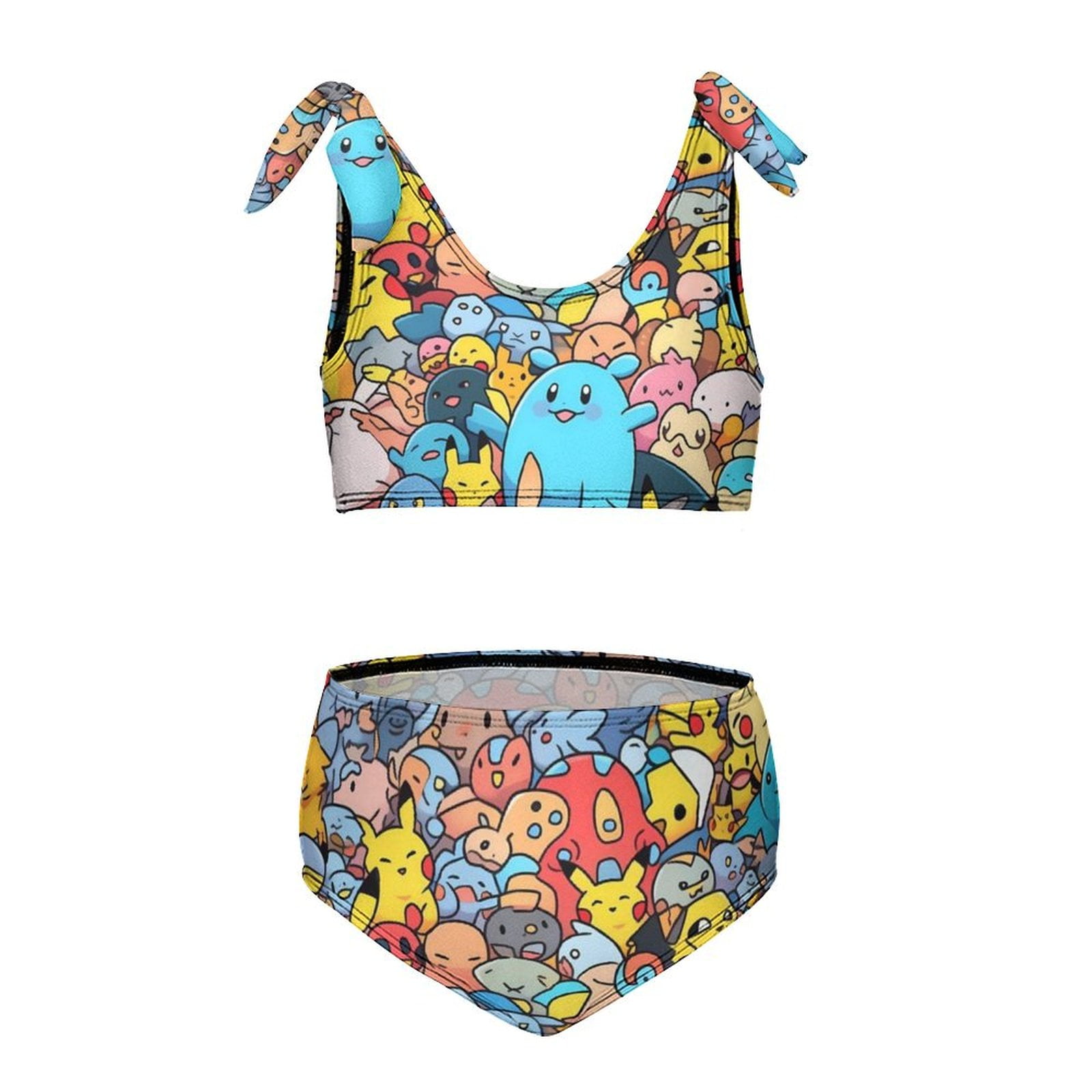 Pokemon swimsuit for Girl Cute Teen Girls 2 Piece High Waisted Bathing ...