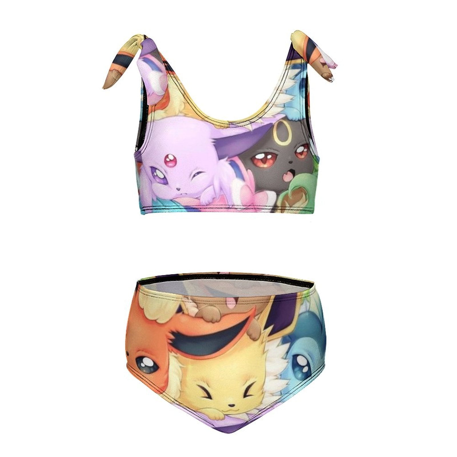 Pokemon swimsuit for Girl Cute Teen Girls 2 Piece High Waisted Bathing ...