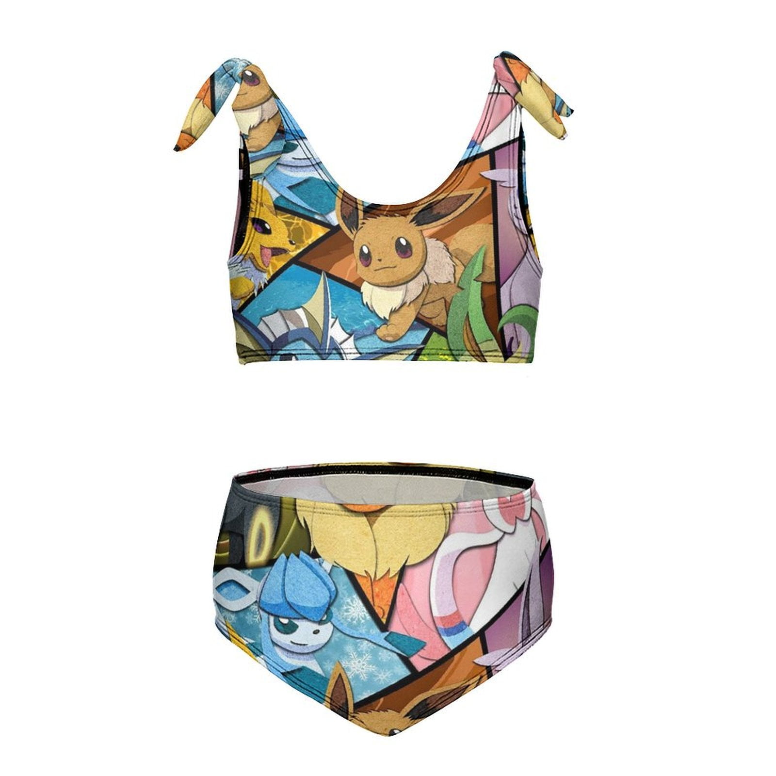 Pokemon swimsuit for Girl Cute Teen Girls 2 Piece High Waisted Bathing ...