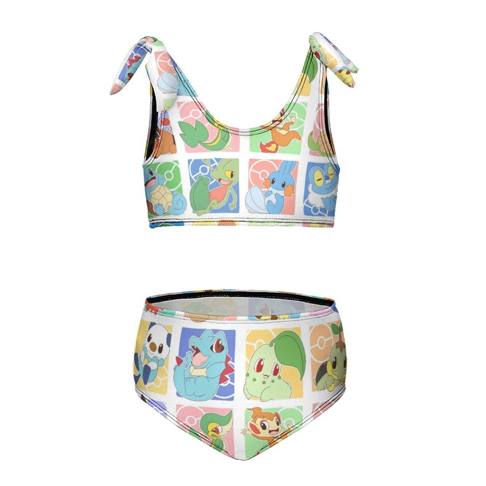 Pokemon swimsuit for Girl Cute Teen Girls 2 Piece High Waisted Bathing ...