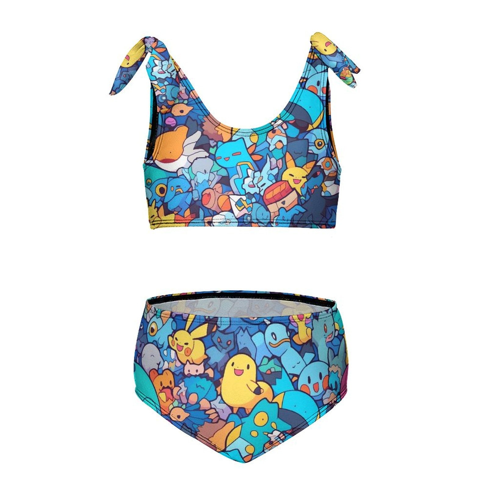 Pokemon swimsuit for Girl Cute Teen Girls 2 Piece High Waisted Bathing ...
