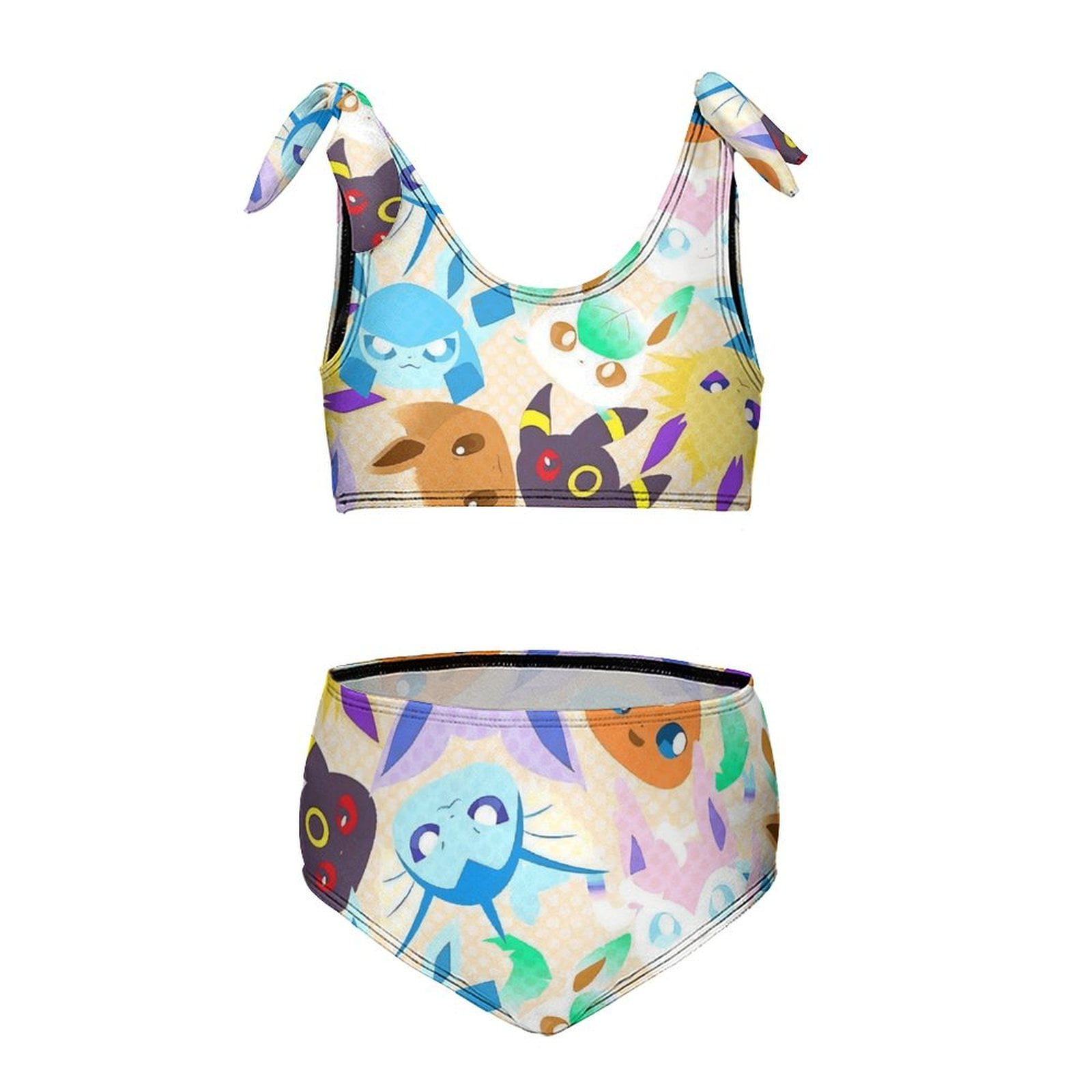 Pokemon swimsuit for Girl Cute Teen Girls 2 Piece High Waisted Bathing ...