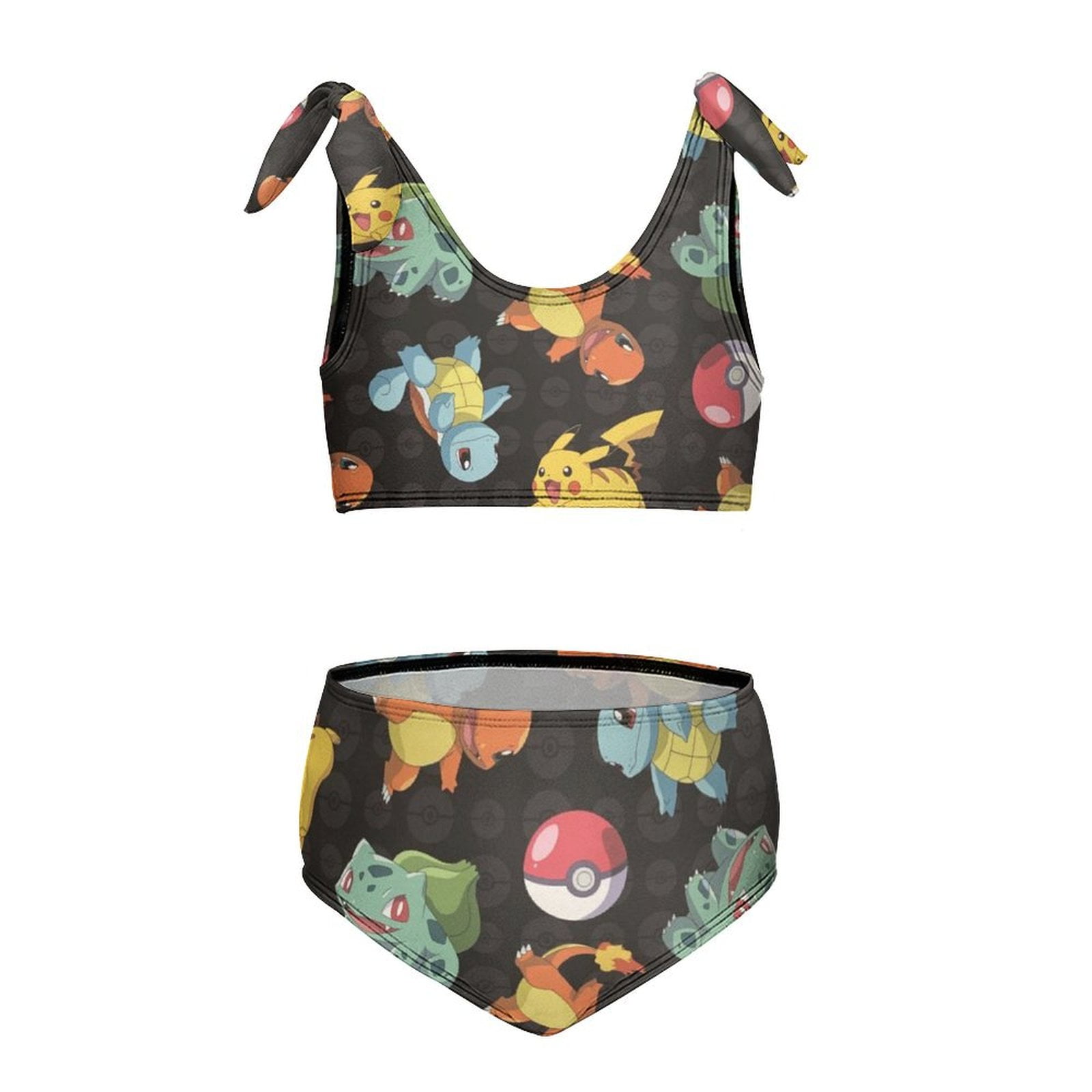 Pokemon swimsuit for Girl Cute Teen Girls 2 Piece High Waisted Bathing ...