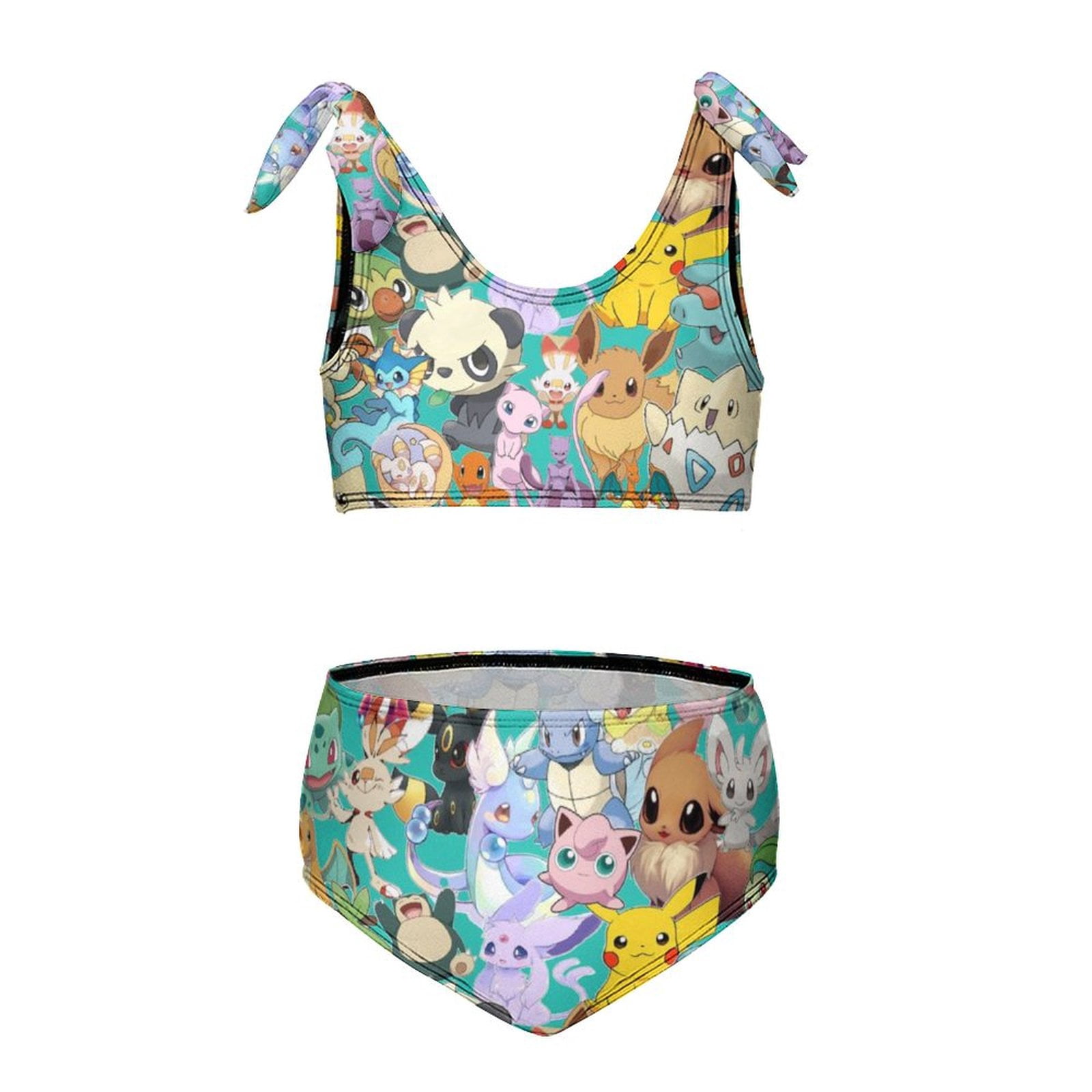 Pokemon swimsuit for Girl Cute Teen Girls 2 Piece High Waisted Bathing ...