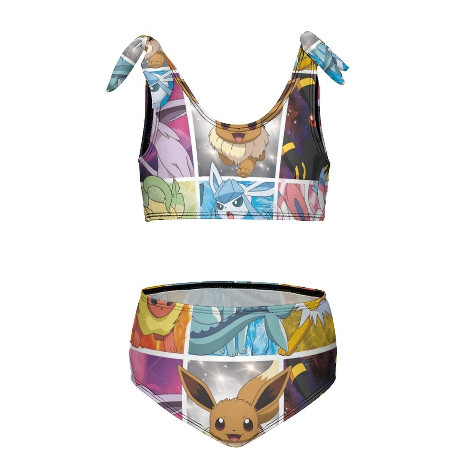 Pokemon swimsuit for Girl Cute Teen Girls 2 Piece High Waisted Bathing ...