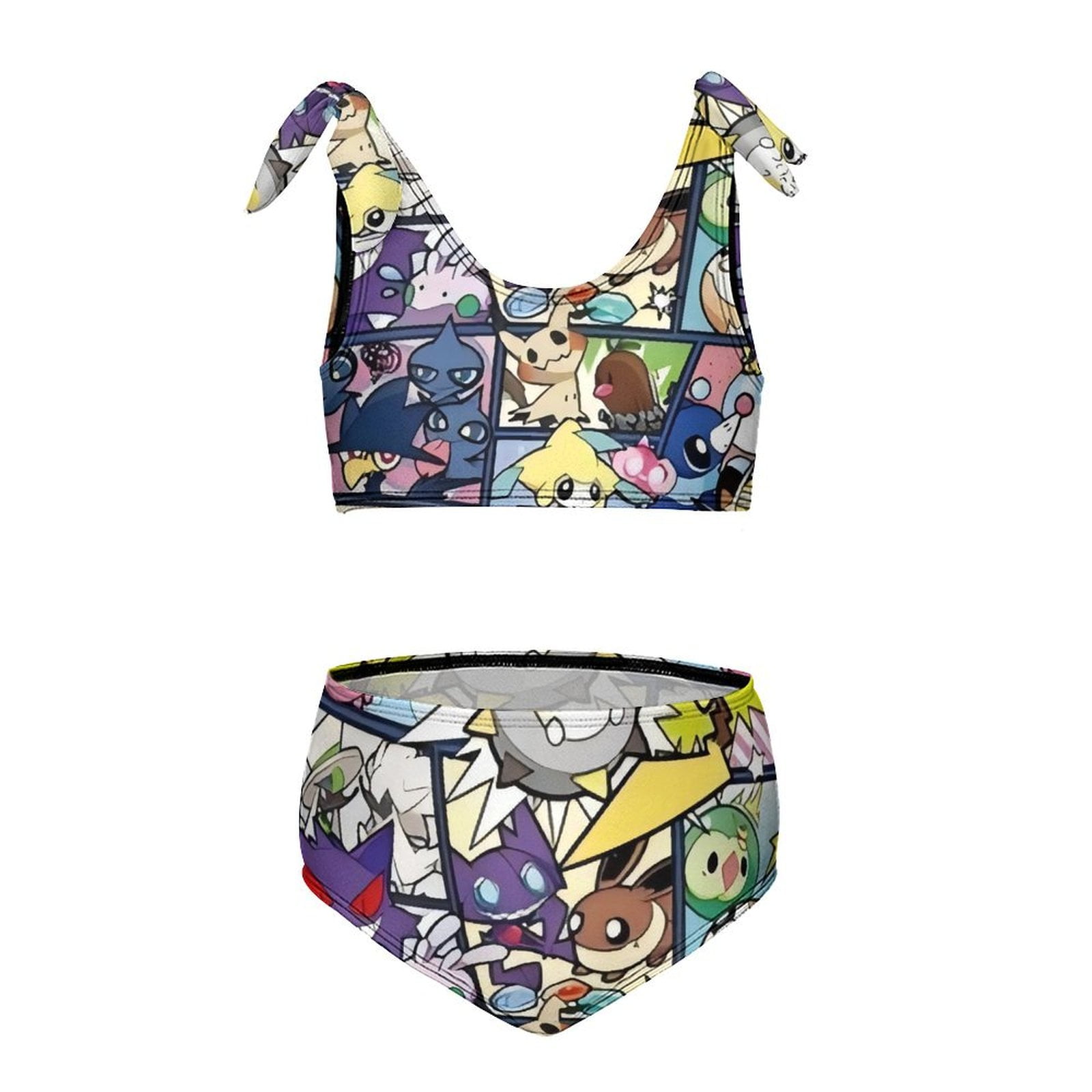 Pokemon swimsuit for Girl Cute Teen Girls 2 Piece High Waisted Bathing ...