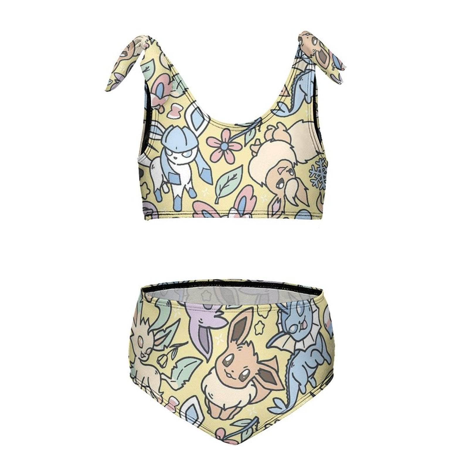Pokemon swimsuit for Girl Cute Teen Girls 2 Piece High Waisted Bathing ...