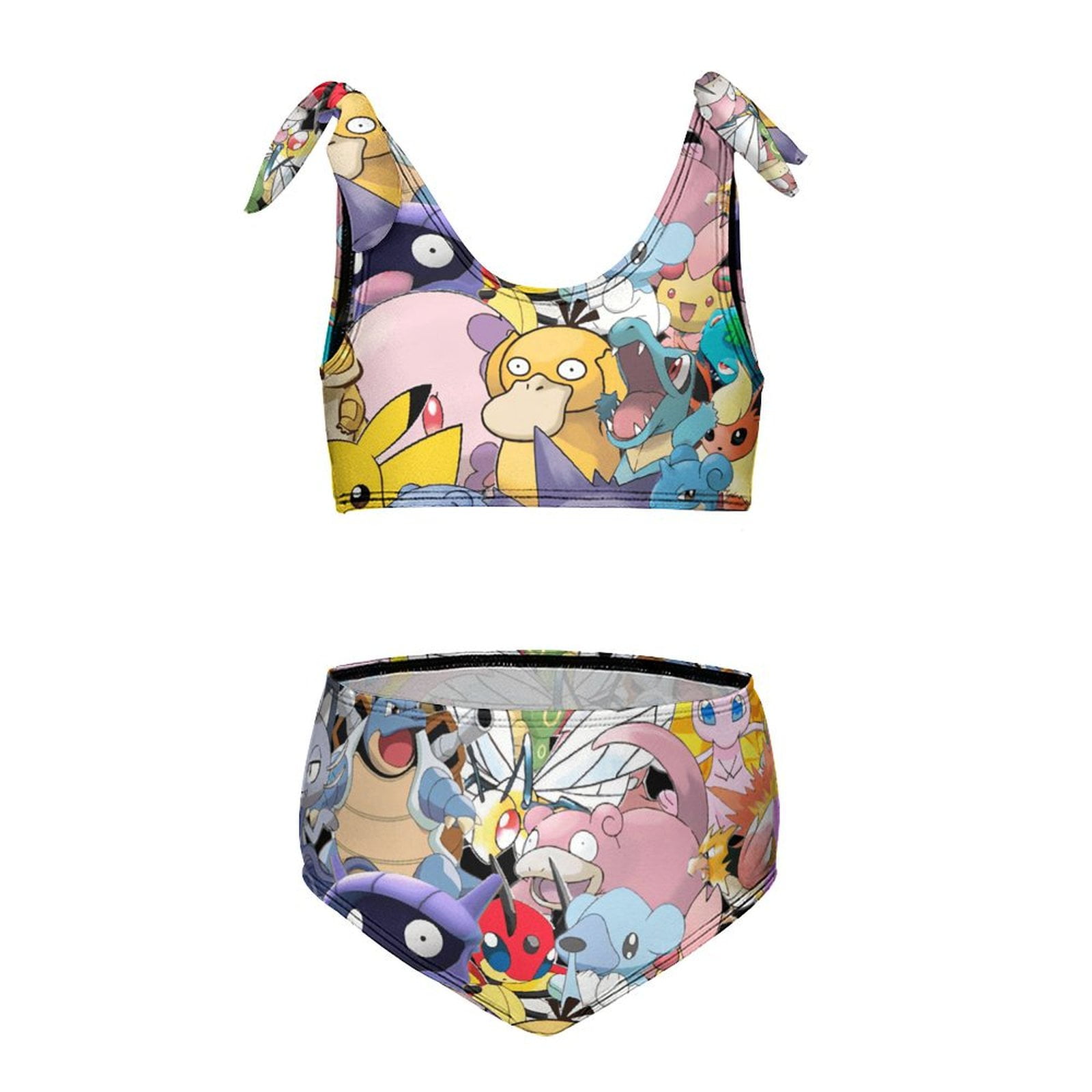 Pokemon swimsuit for Girl Cute Teen Girls 2 Piece High Waisted Bathing ...