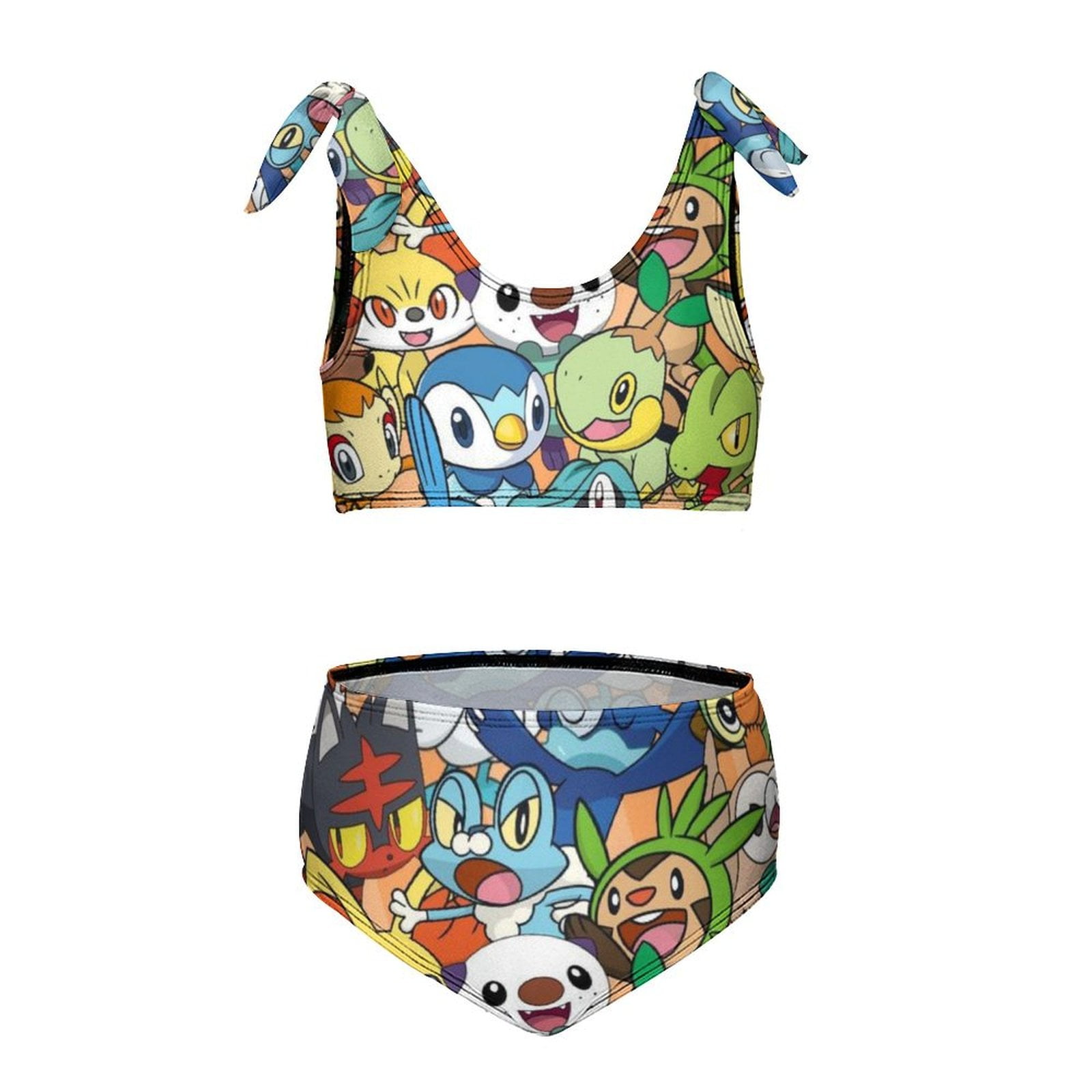 Pokemon swimsuit for Girl Cute Teen Girls 2 Piece High Waisted Bathing ...