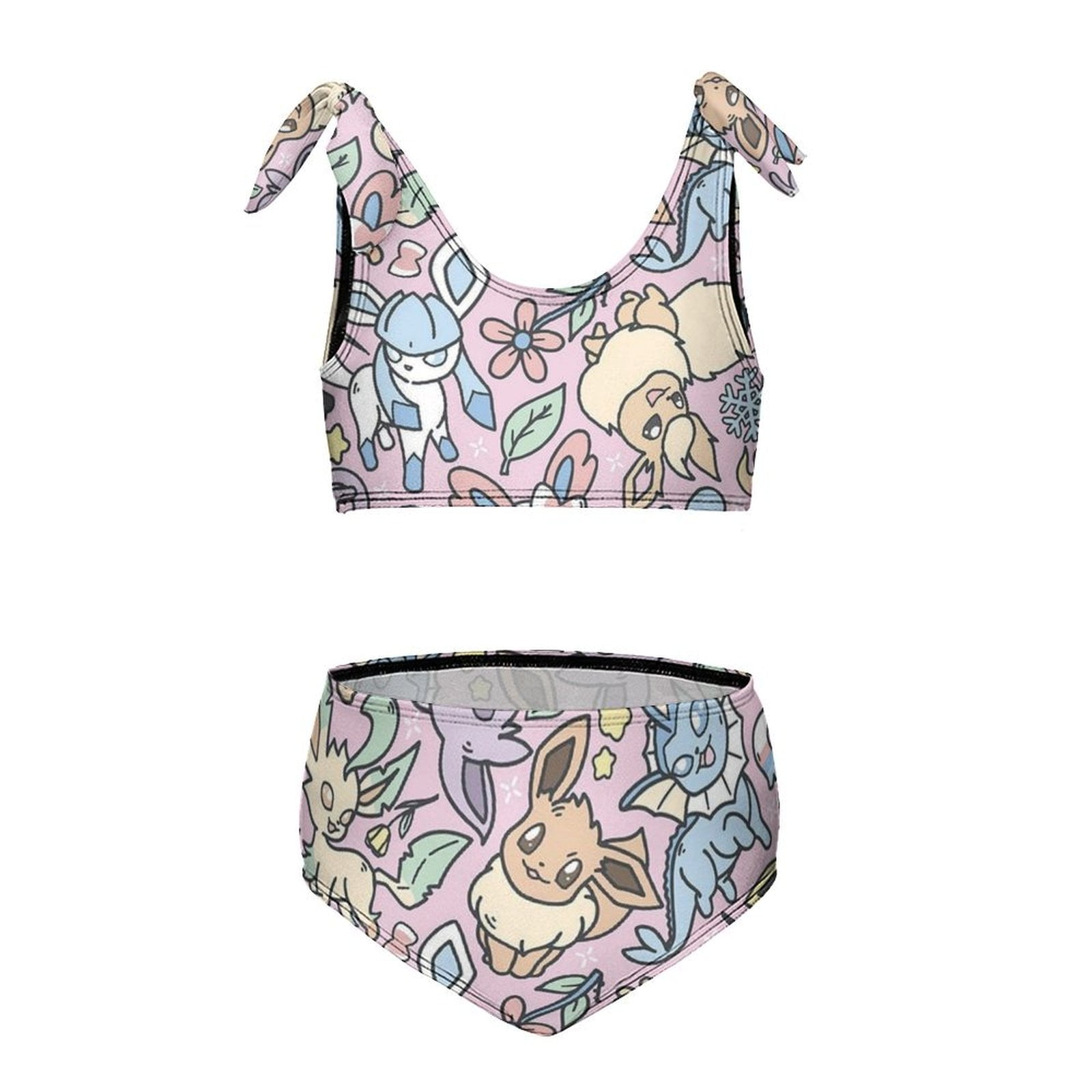Pokemon swimsuit for Girl Cute Teen Girls 2 Piece High Waisted Bathing ...