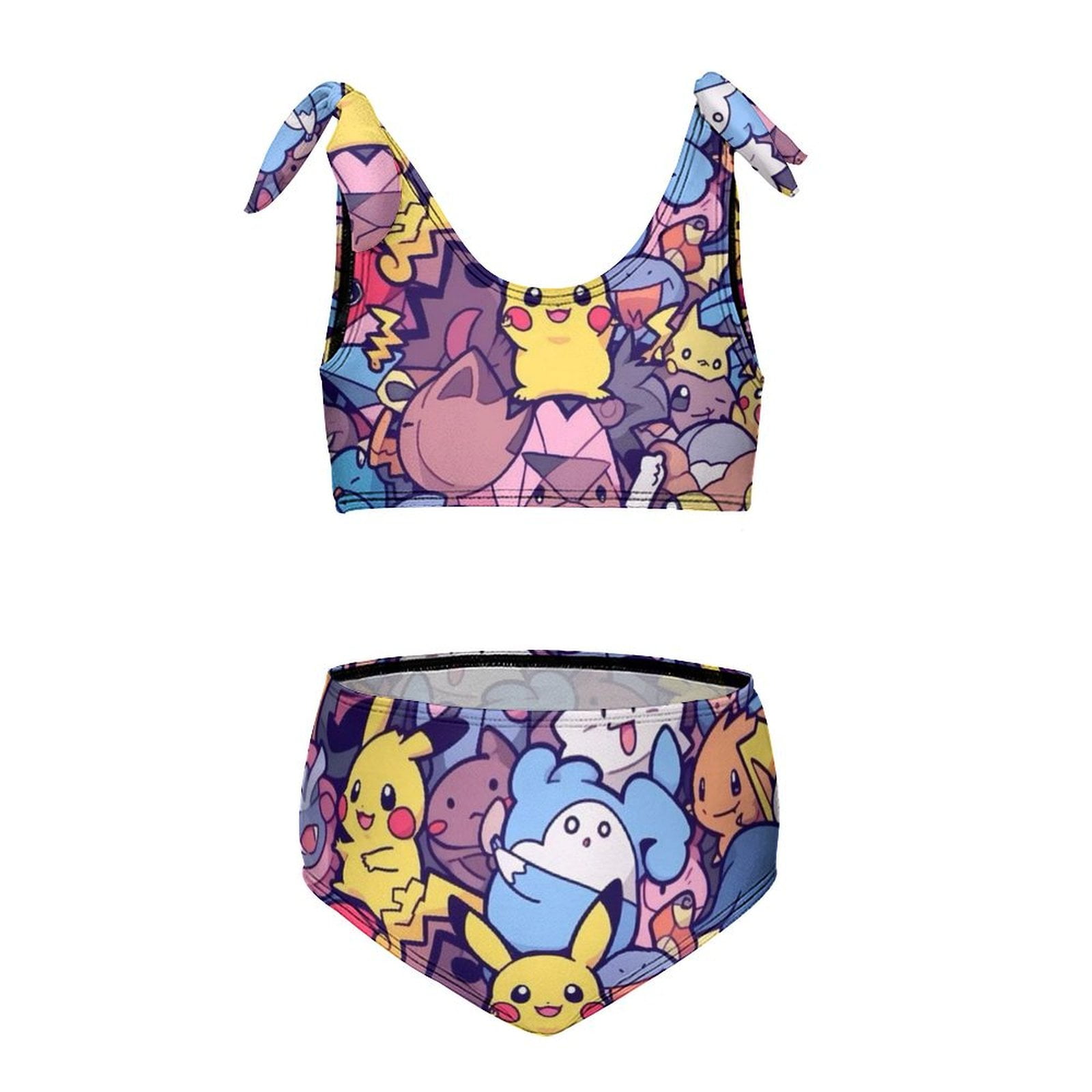 Pokemon swimsuit for Girl Cute Teen Girls 2 Piece High Waisted Bathing ...