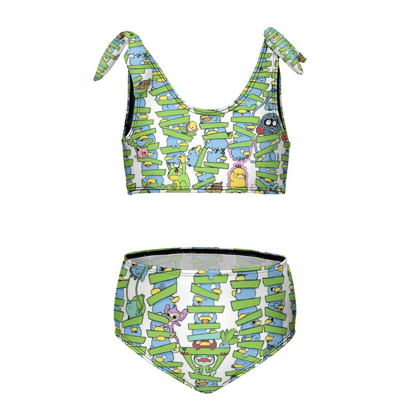 Pokemon swimsuit for Girl Cute Teen Girls 2 Piece High Waisted Bathing ...