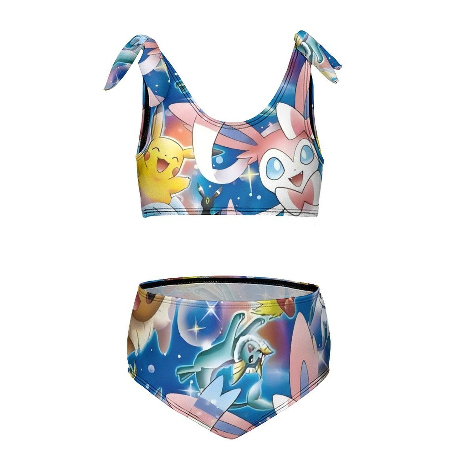 Pokemon swimsuit for Girl Cute Teen Girls 2 Piece High Waisted Bathing ...