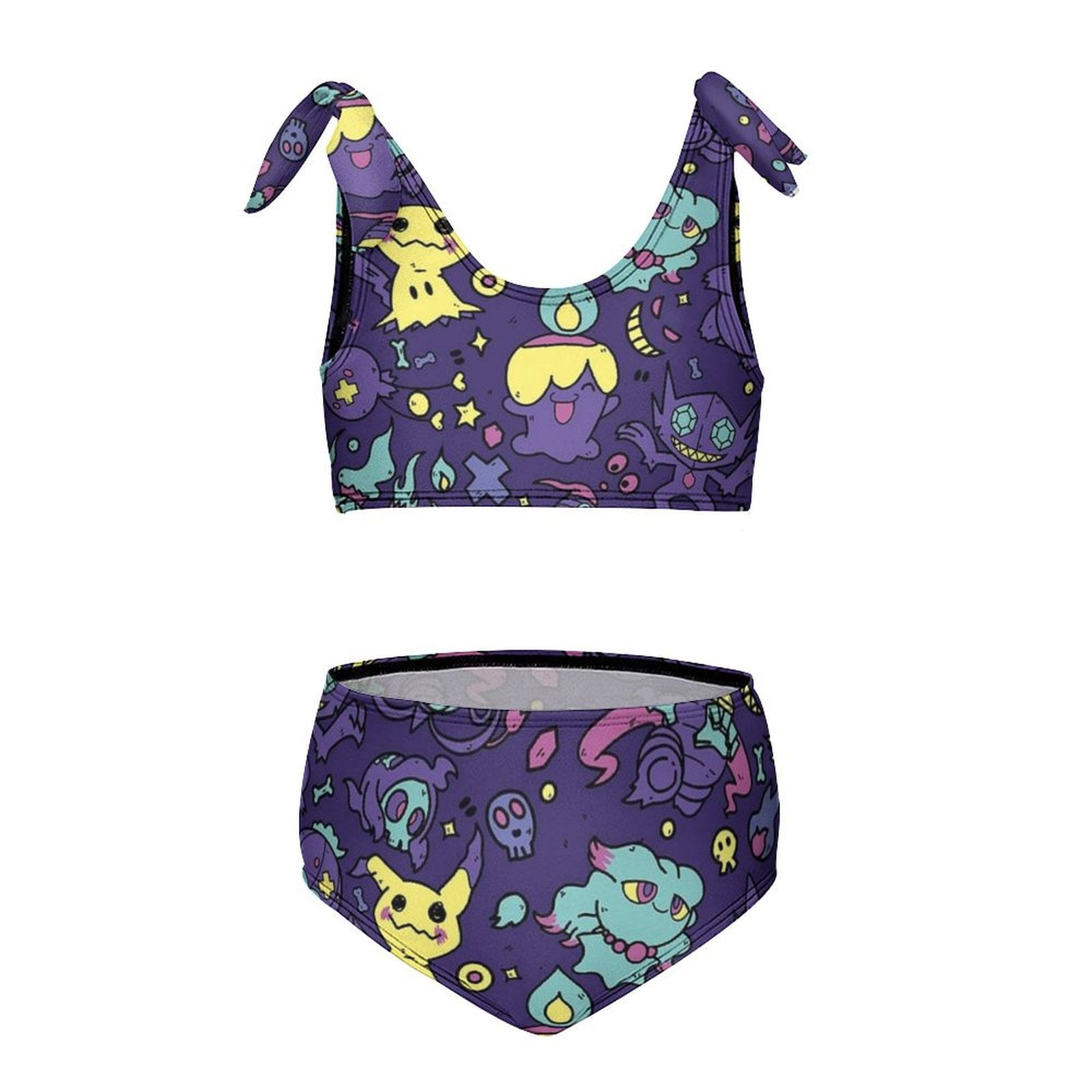 Pokemon swimsuit for Girl Cute Teen Girls 2 Piece High Waisted Bathing ...