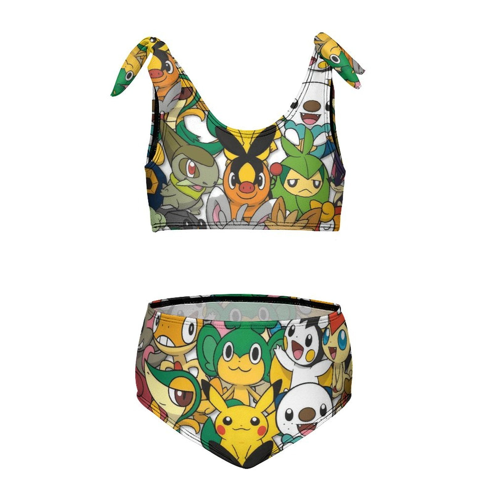 Pokemon swimsuit for Girl Cute Teen Girls 2 Piece High Waisted Bathing ...