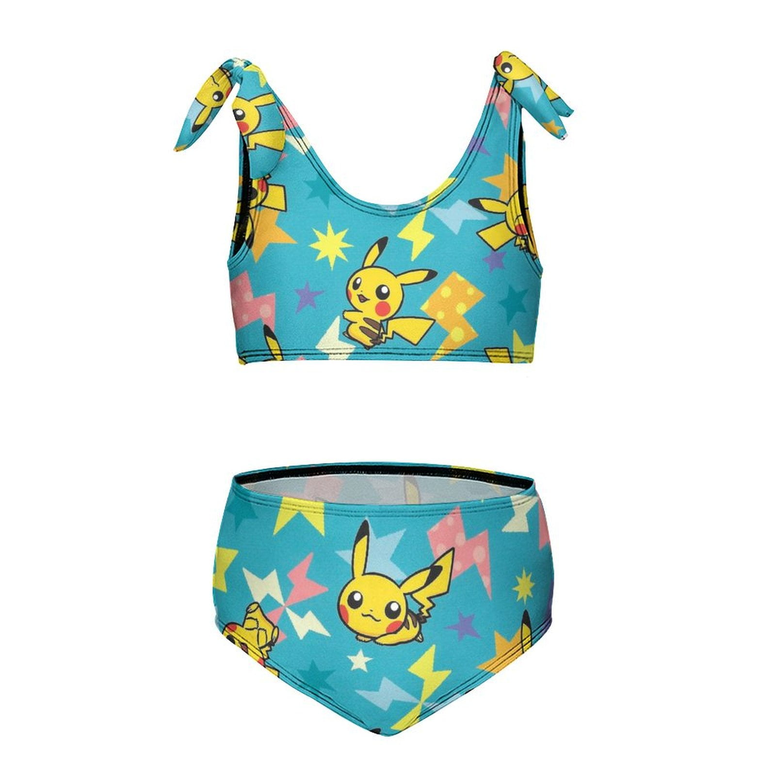 Pokemon swimsuit for Girl Cute Teen Girls 2 Piece High Waisted Bathing ...