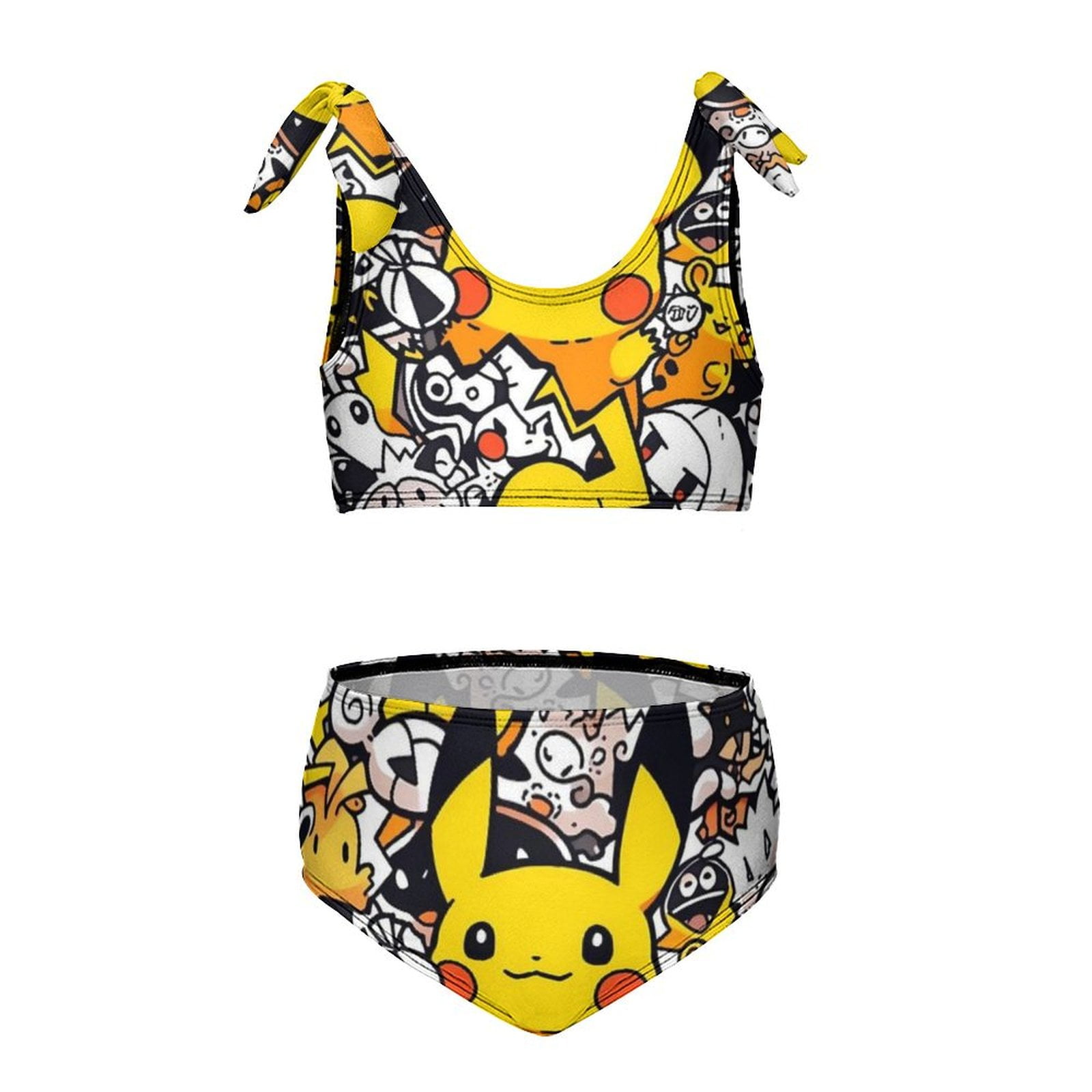 Pokemon swimsuit for Girl Cute Teen Girls 2 Piece High Waisted Bathing ...