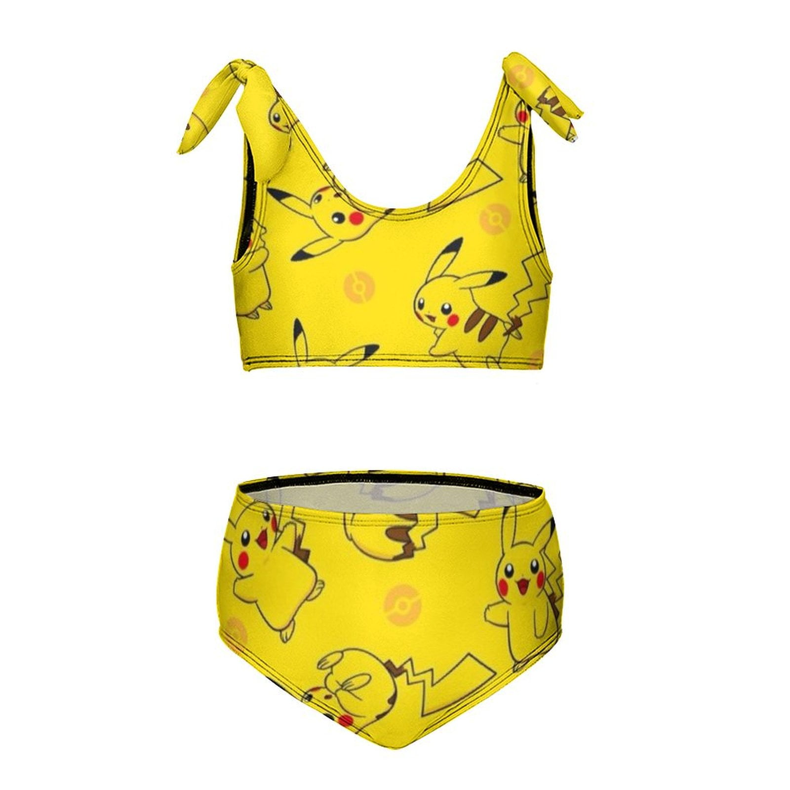 Pokemon swimsuit for Girl Cute Teen Girls 2 Piece High Waisted Bathing ...