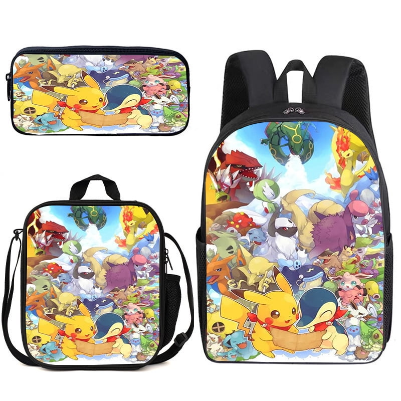 PokemonAnime Backpacks Sets, Cartoon Laptop Backpack with Shoulder Bag ...
