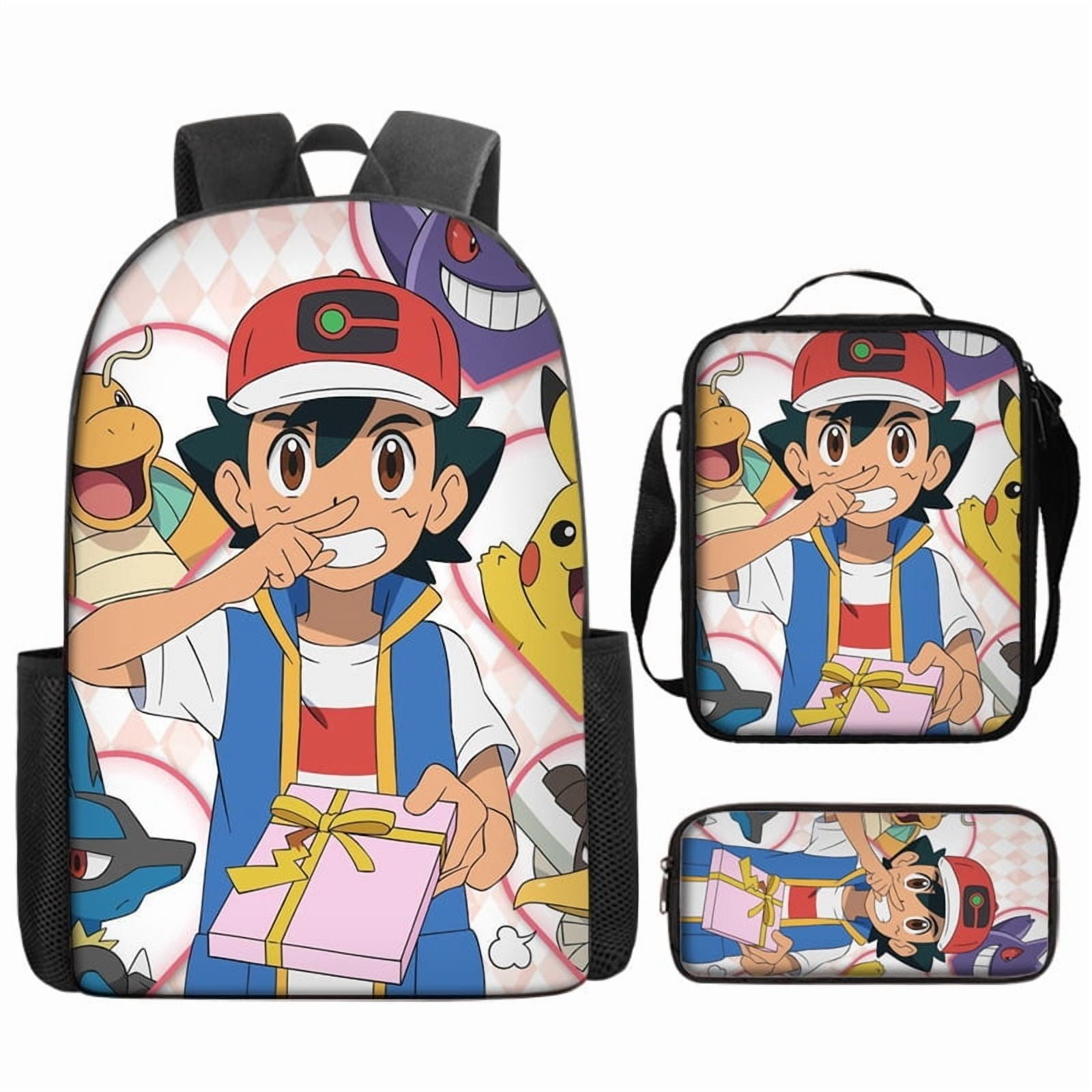 PokemonAnime Backpacks Sets, Cartoon Laptop Backpack with Shoulder Bag ...