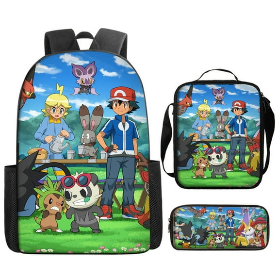 PokemonAnime Backpacks Sets, Cartoon Laptop Backpack with Shoulder Bag ...