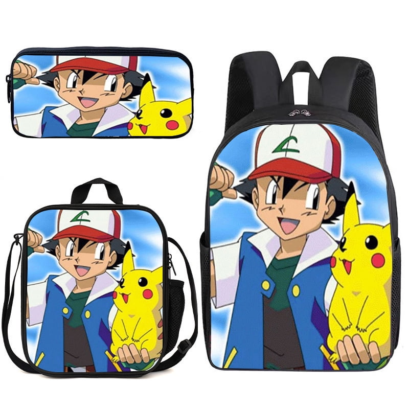 PokemonAnime Backpacks Sets, Cartoon Laptop Backpack with Shoulder Bag ...