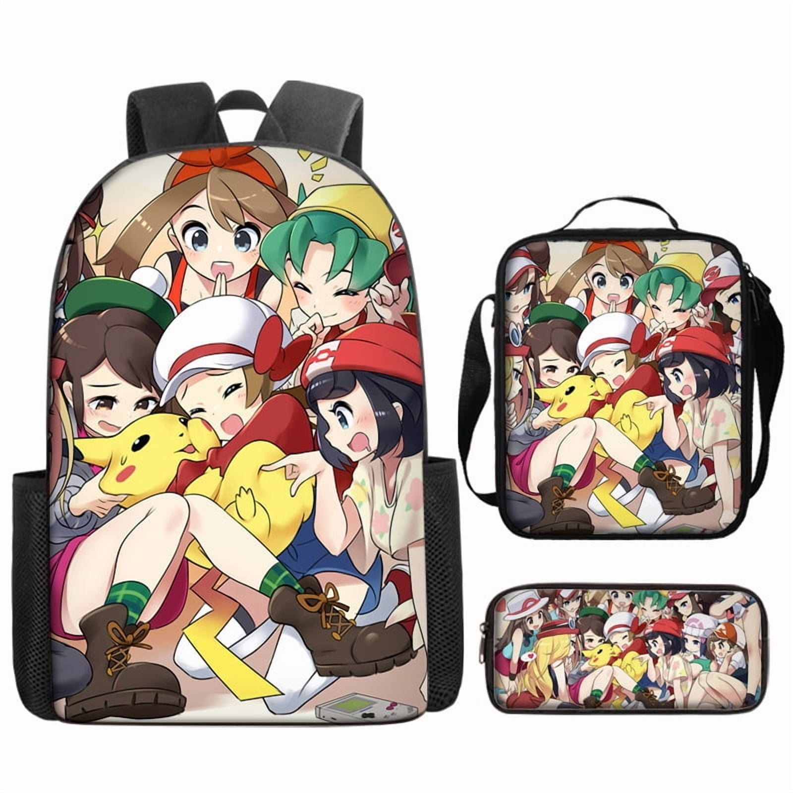 PokemonAnime Backpacks Sets, Cartoon Laptop Backpack with Shoulder Bag ...