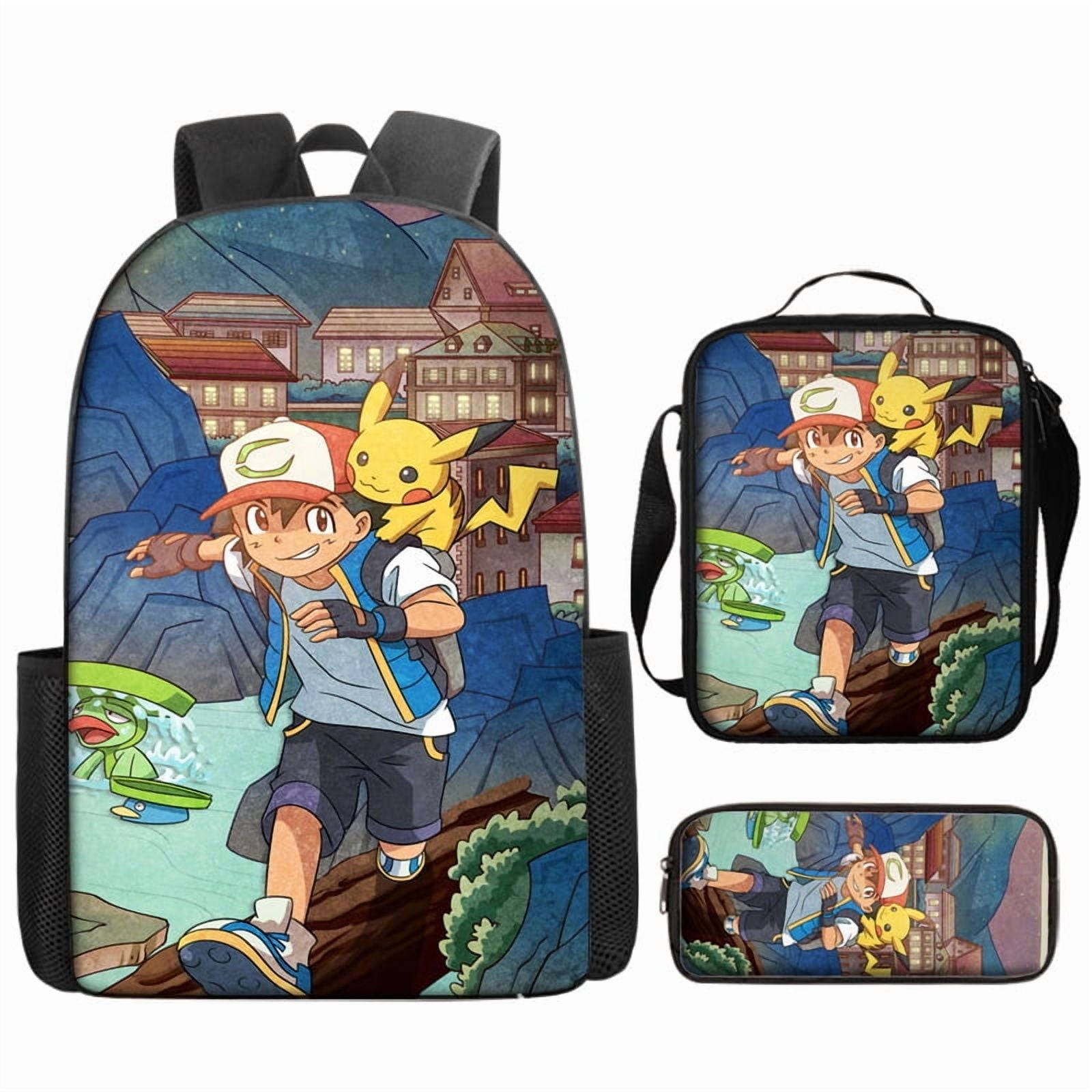 PokemonAnime Backpacks Sets, Cartoon Laptop Backpack with Shoulder Bag ...
