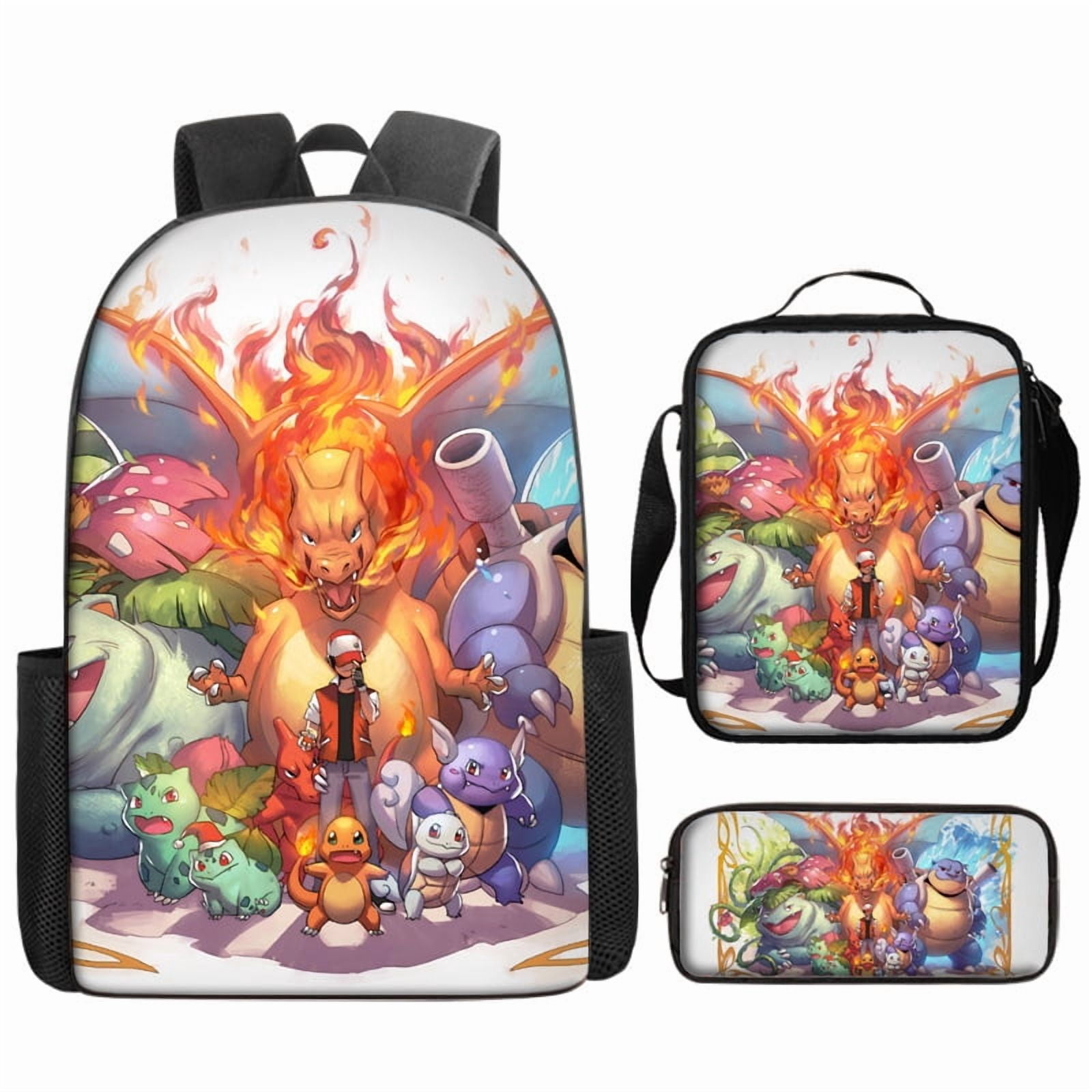 PokemonAnime Backpacks Sets, Cartoon Laptop Backpack with Shoulder Bag ...