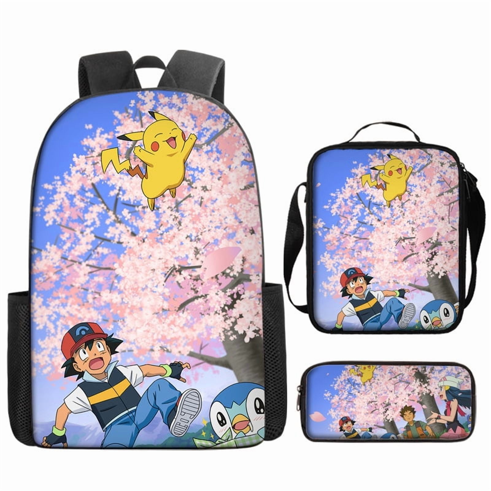 PokemonAnime Backpacks Sets, Cartoon Laptop Backpack with Shoulder Bag ...