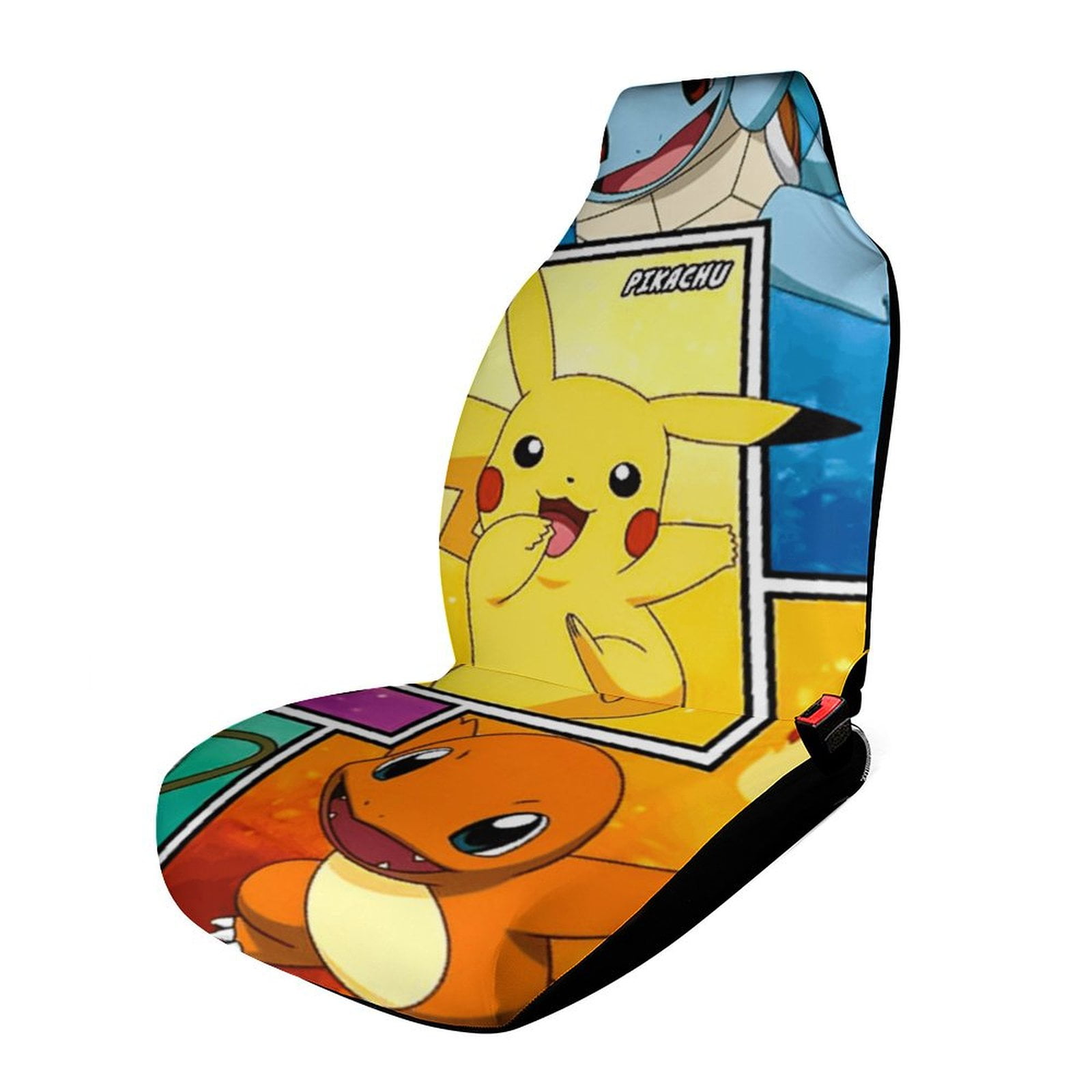 Poken+Pikachu Cartoon Car Seat Cover Protector Accessories 2-Piece Set ...