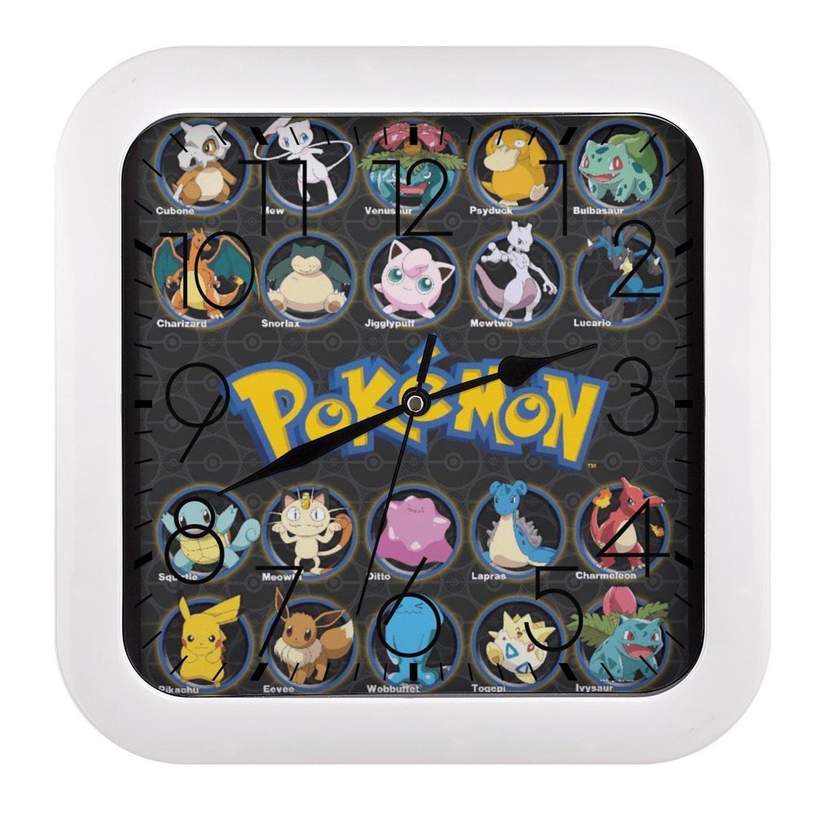 Poken+Pikachu Square wall clock battery operated decorative - Walmart.com