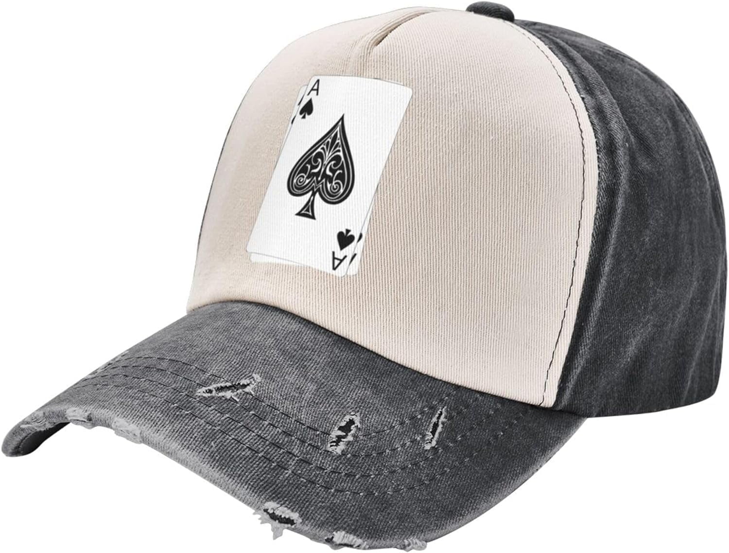 Poker Ace of Spades Vintage Washed Distressed Cotton Dad Hat Baseball ...