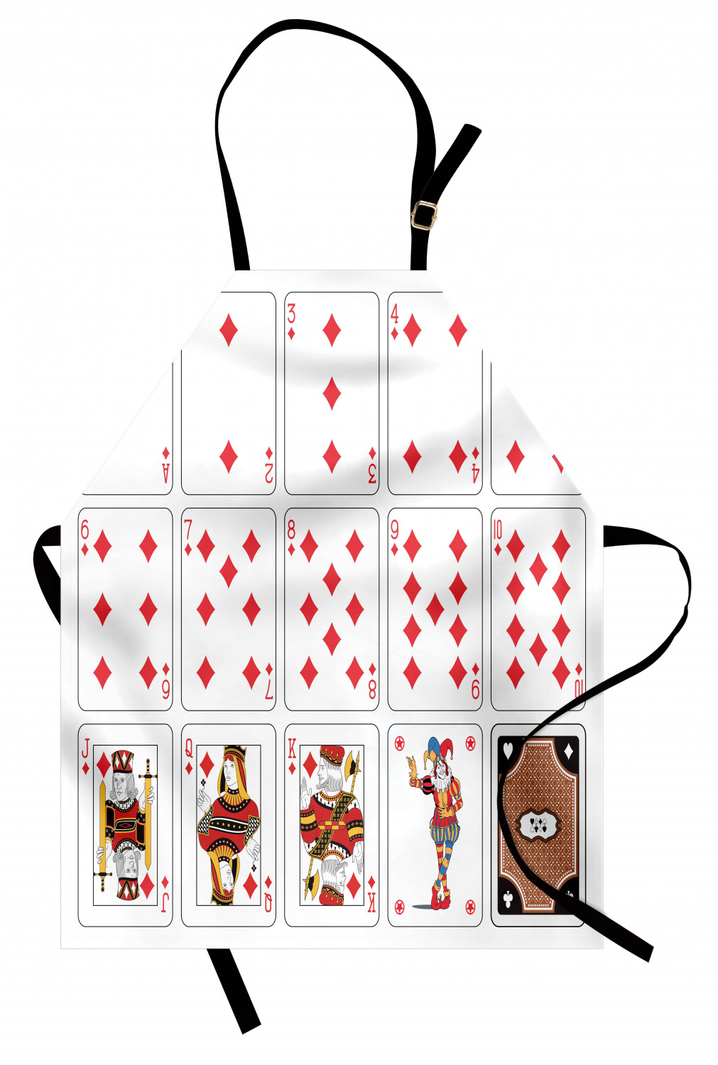 Poker Apron, Opened Deck of Diamond Suit Playing Cards Illustration on ...