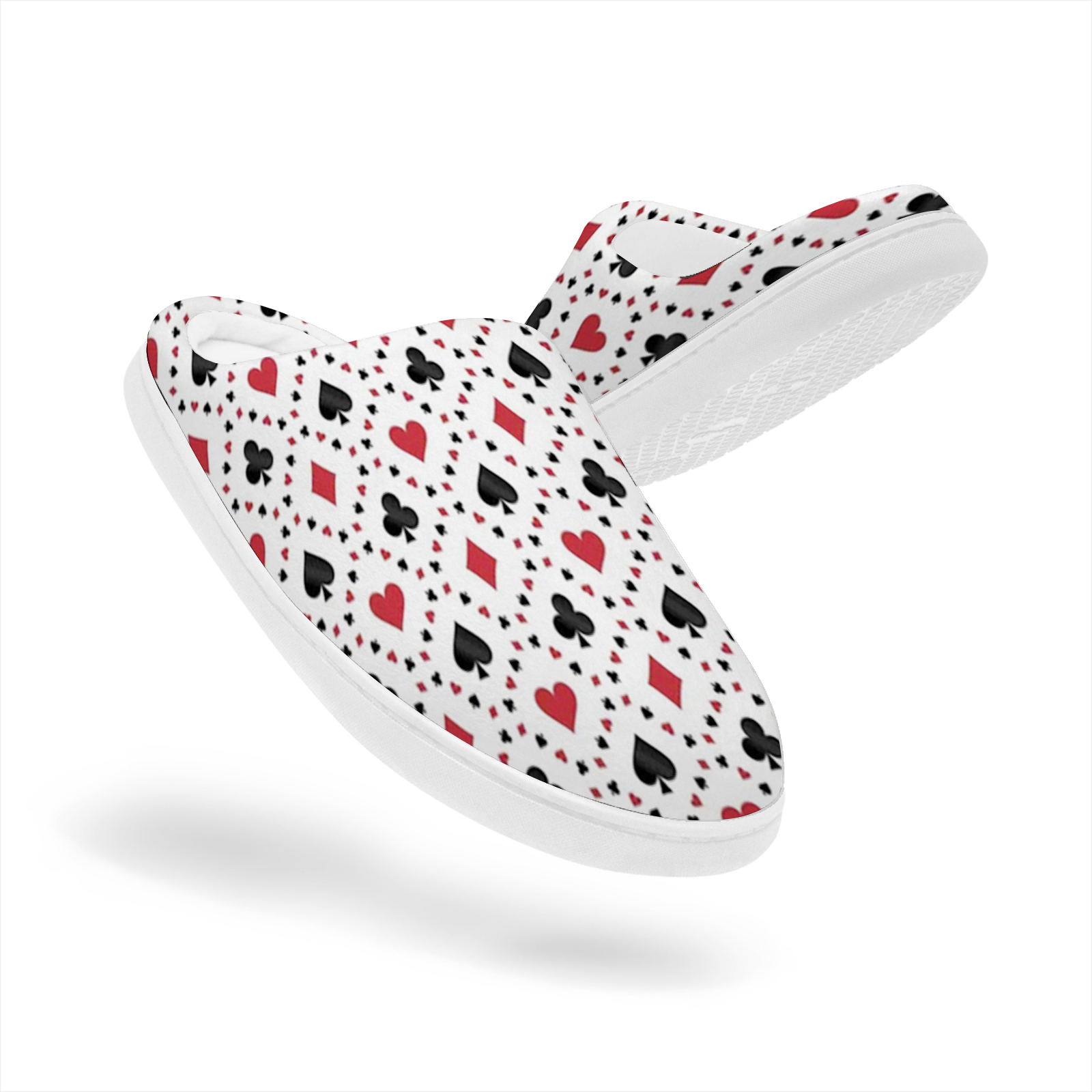 Poker Cards Design,Womens Cozy flannel Slippers Soft Slip on,Poker ...