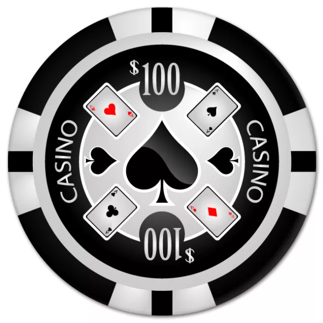 Poker Chip Lucky $100 Sticker Phone Decal Water Bottle Stickers Car ...
