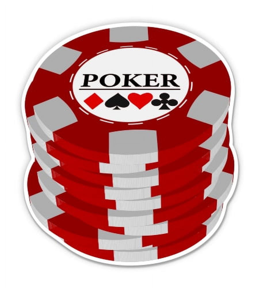 Poker Chips - 3" Vinyl Sticker - For Car Laptop I-Pad Phone Helmet Hard ...