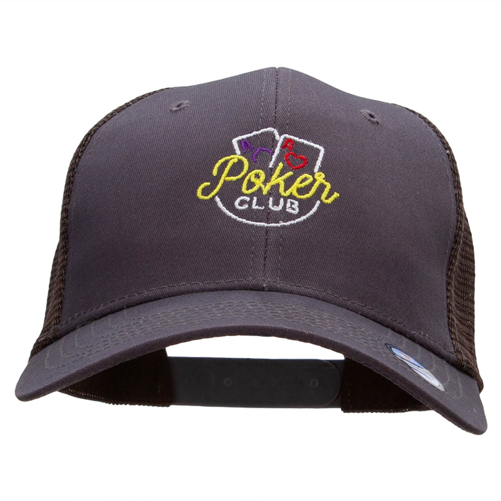 Poker Club Embroidered High Profile Mesh Cap - Charcoal OSFM - Walmart.com