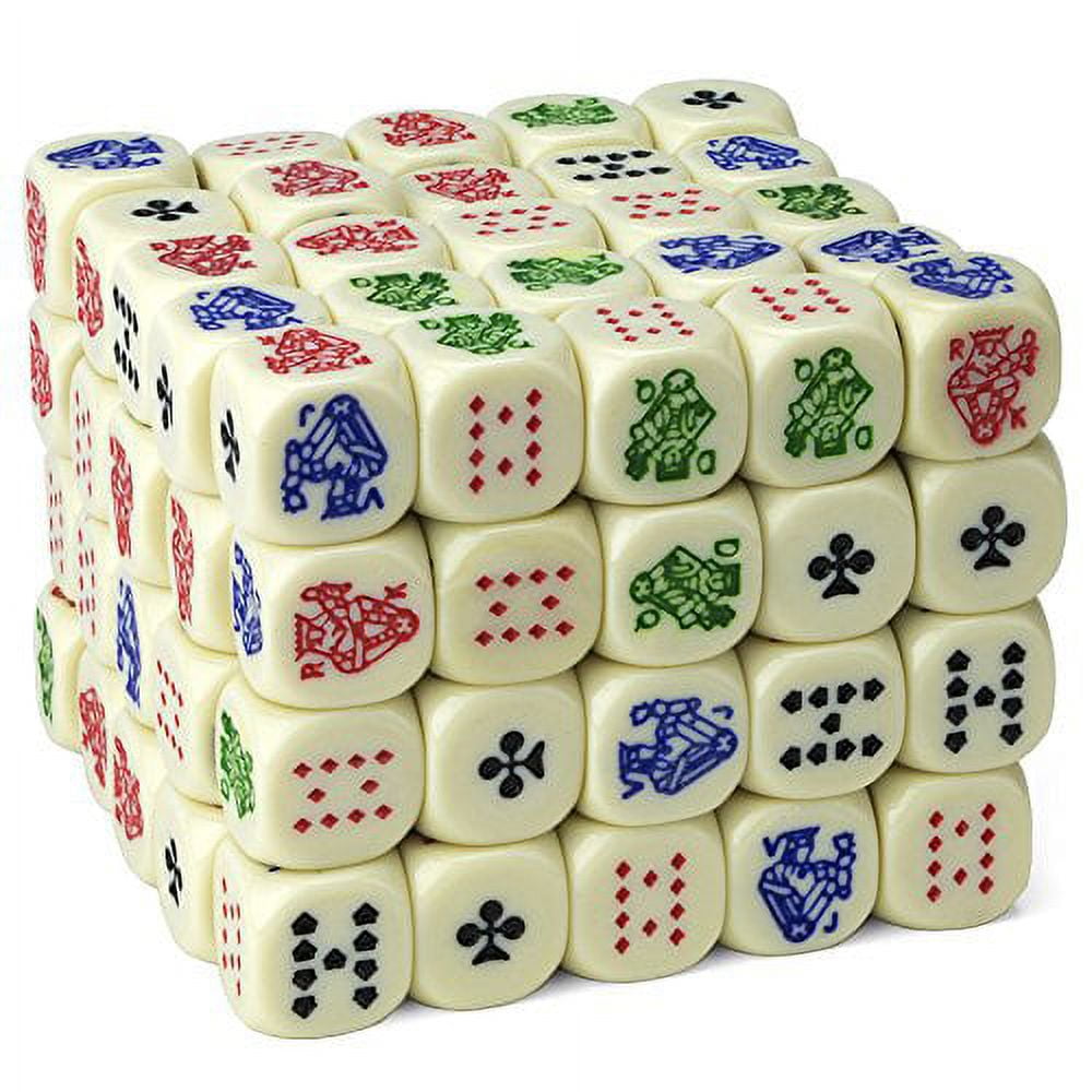 Poker Dice Set, 100 Casino Game Playing Dice, Great for Travel ...