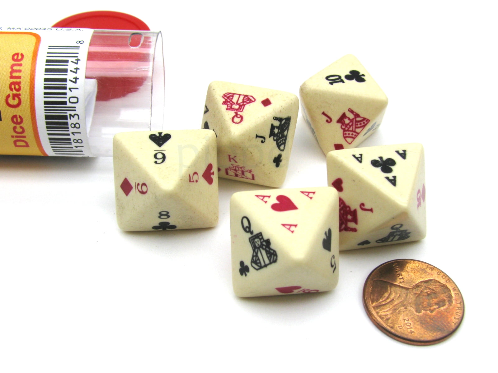Poker Dice Ivory Opaque 8 Sided (d8) 16mm (5/8in) Game Koplow Games ...