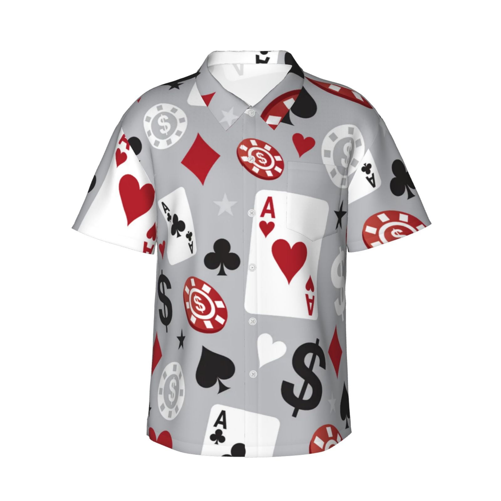 Poker Hawaiian Shirts For Men, Summer Short-Sleeve Relaxed-Fit Button ...