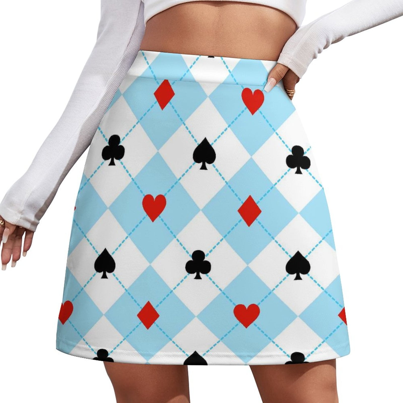 Poker Heart Skirt Playing Cards Suit Symbols Street Wear Casual Skirts ...
