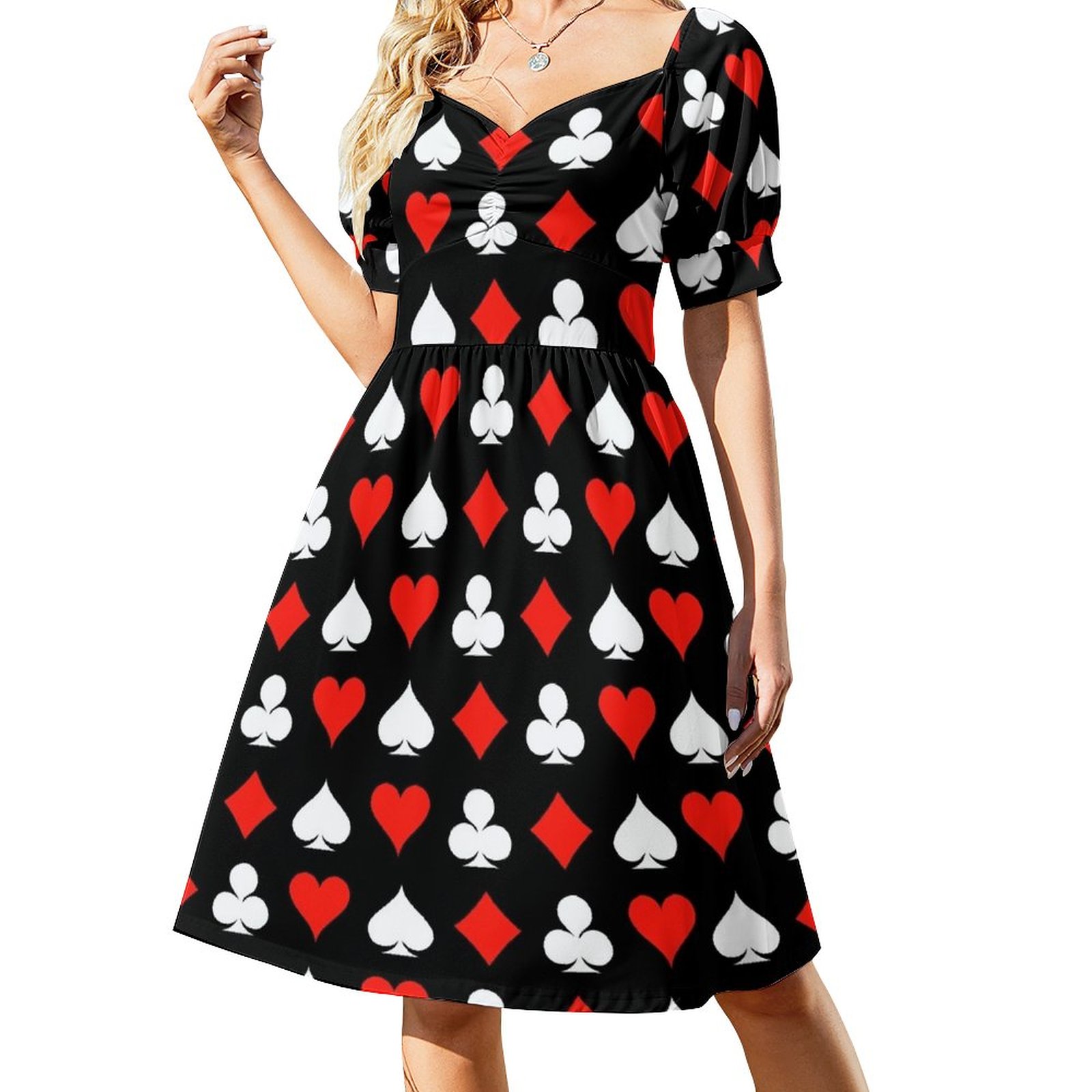 Poker Pattern Sleeveless Dress birthday dresses for women womans ...