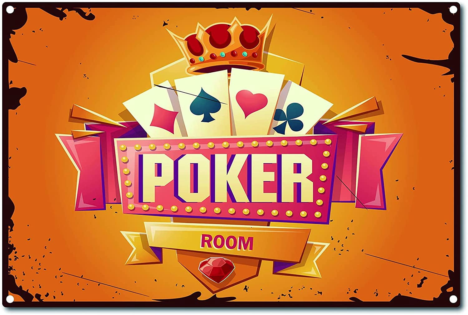 Poker Signs and Plaques Tin Sign Vintage Metal Wall Decor Decoration ...