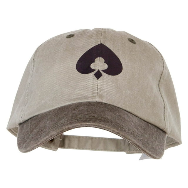 Poker Spade Clubs Diamond Logo Heat Transfer Pigment Dyed Wash Cap ...
