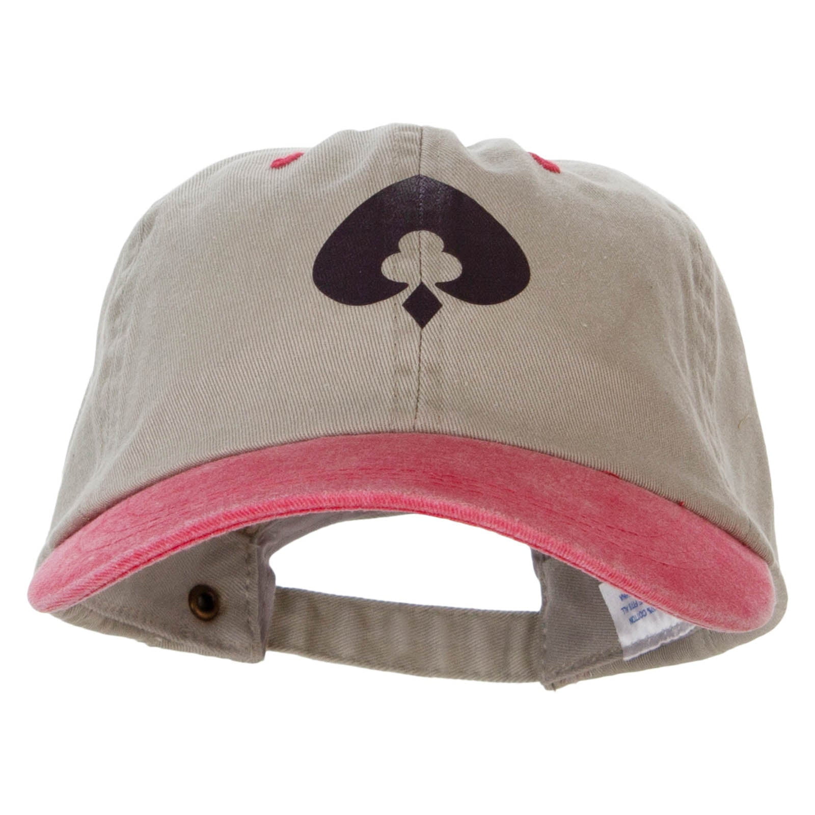 Poker Spade Clubs Diamond Logo Heat Transfer Pigment Dyed Wash Cap ...