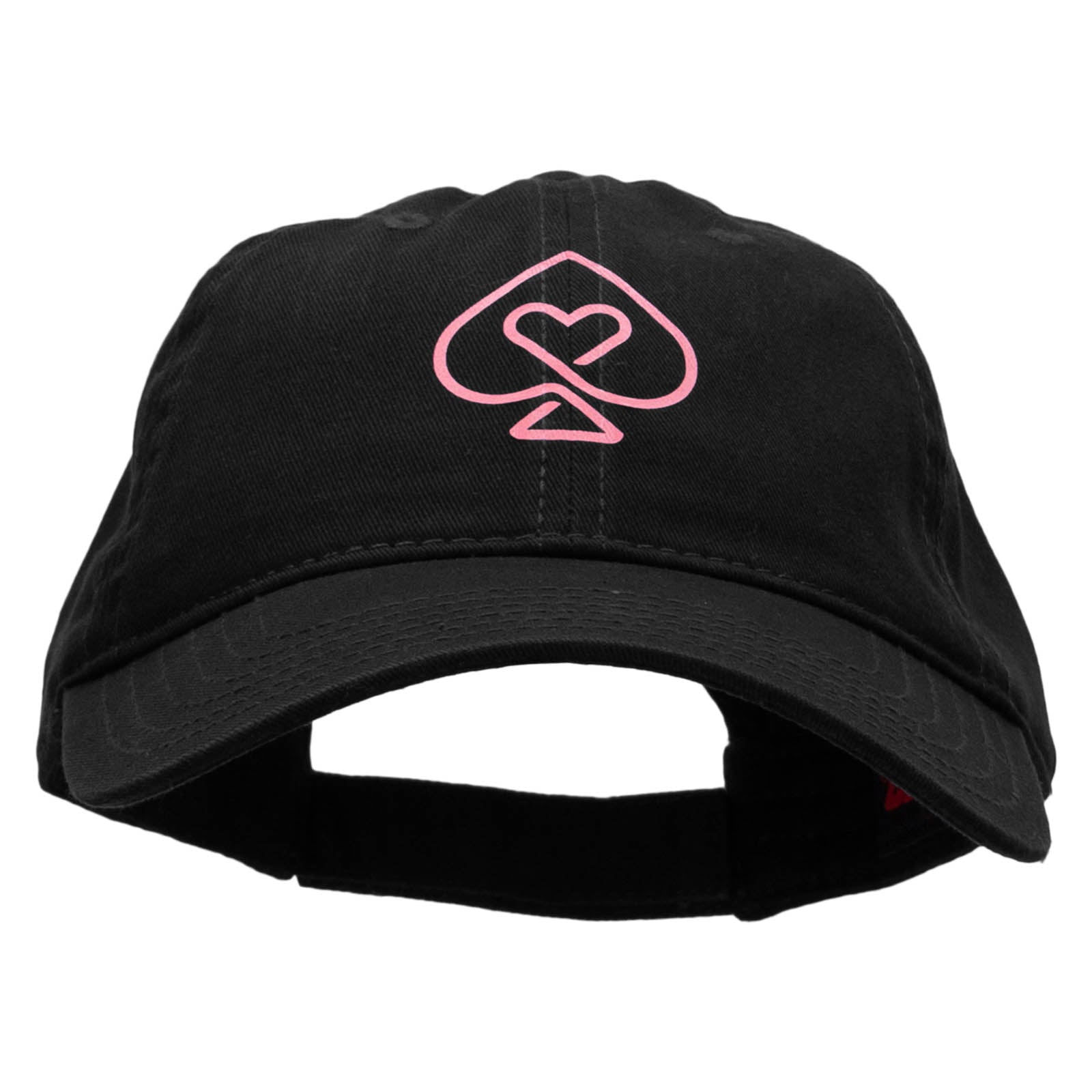 Poker Spade Heart Heat Transfer Deluxe Washed Twill Cap - Black OSFM ...