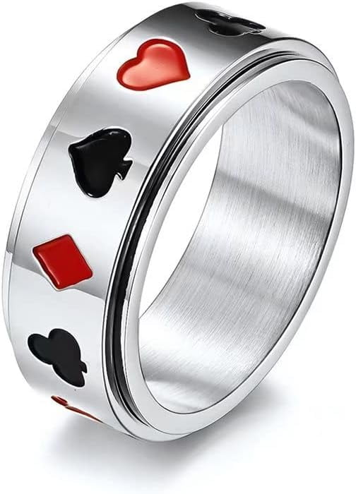 Poker Spinner Ring for Men and Women Aces Spade Playing Cards Rotable ...