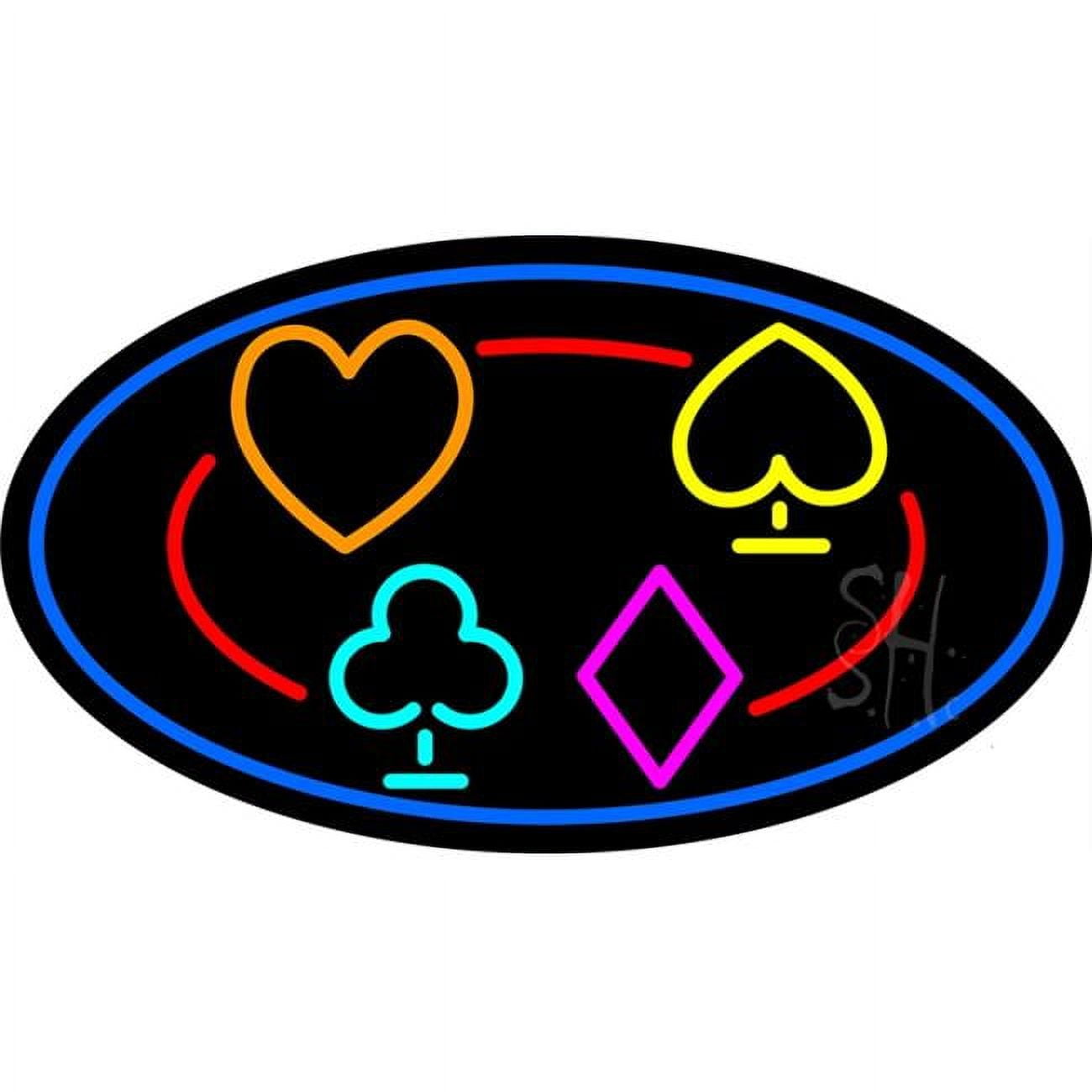 Poker Symbol 2 Clear Backing Neon Sign, 17 x 1 x 30 in. - Walmart.com
