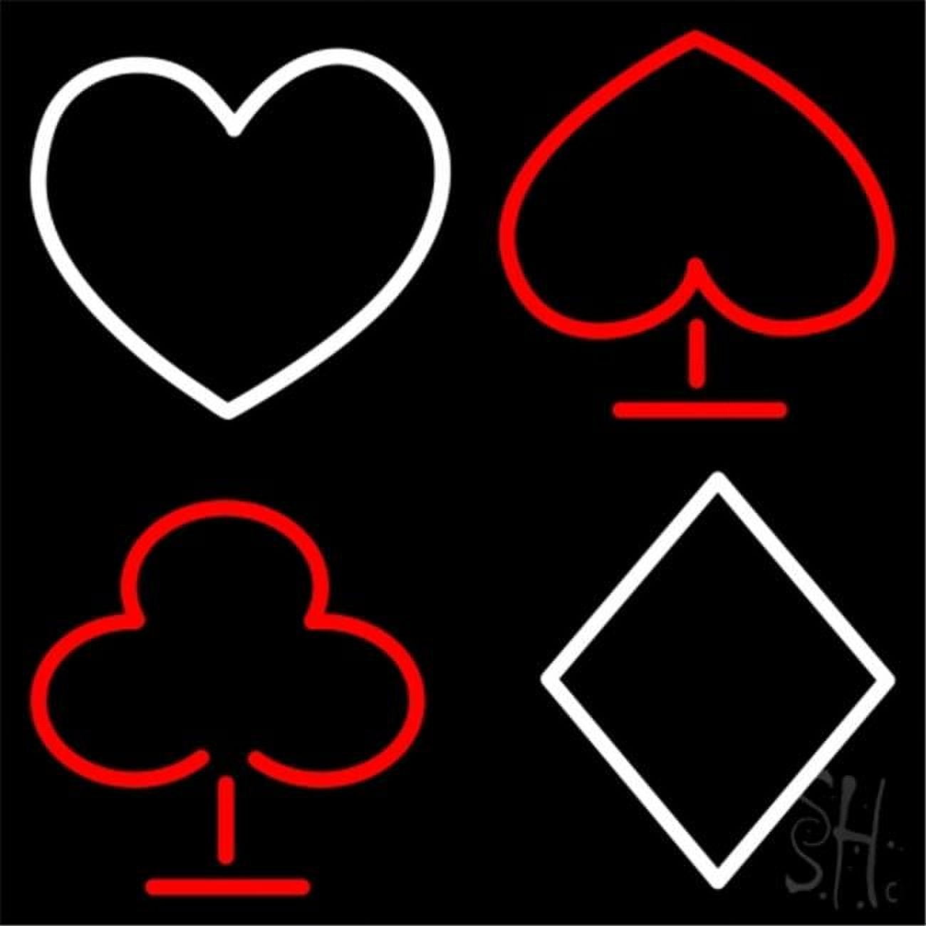 Poker Symbol Clear Backing Neon Sign, 24 x 1 x 24 in. - Walmart.com
